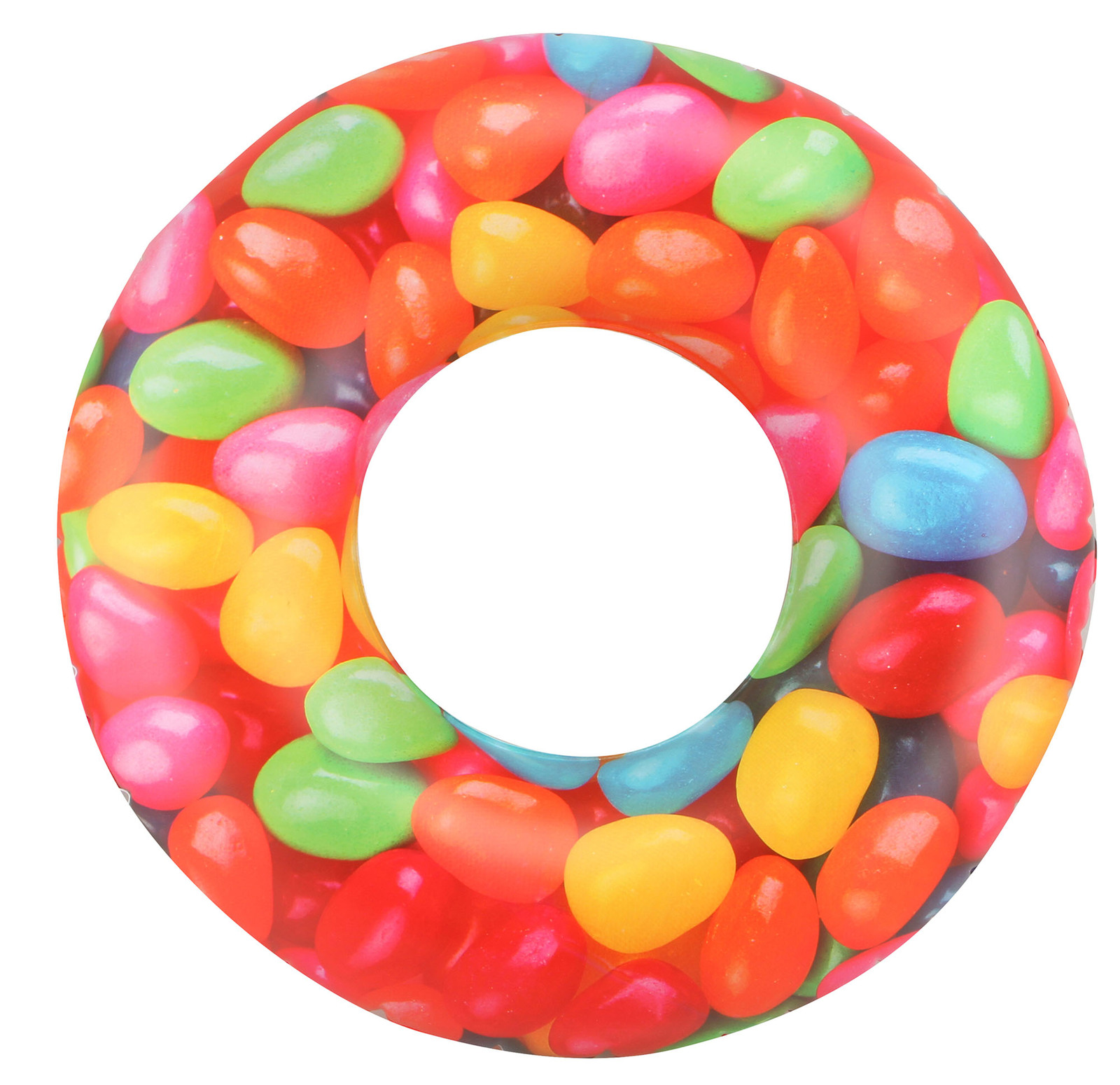 Jelly Bean Swim Ring Deflated 65cm Diameterm Inflated 58cm