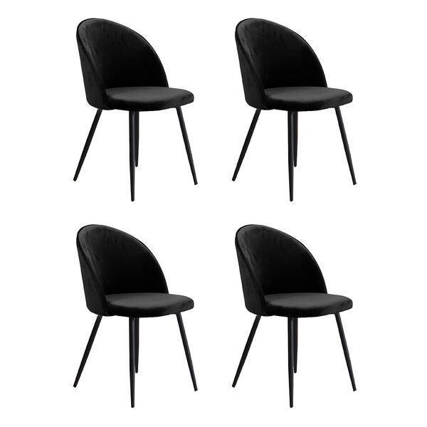 Versatile 4x Dining Chairs Kitchen Cafe Black Wood Finish Classic ...