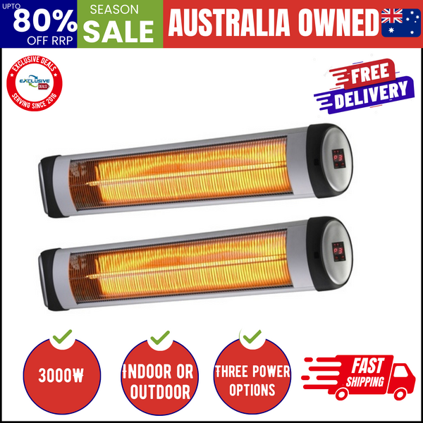 Electric Strip Infrared Heater Radiant 2x 3000W Remote| Afterpay ...