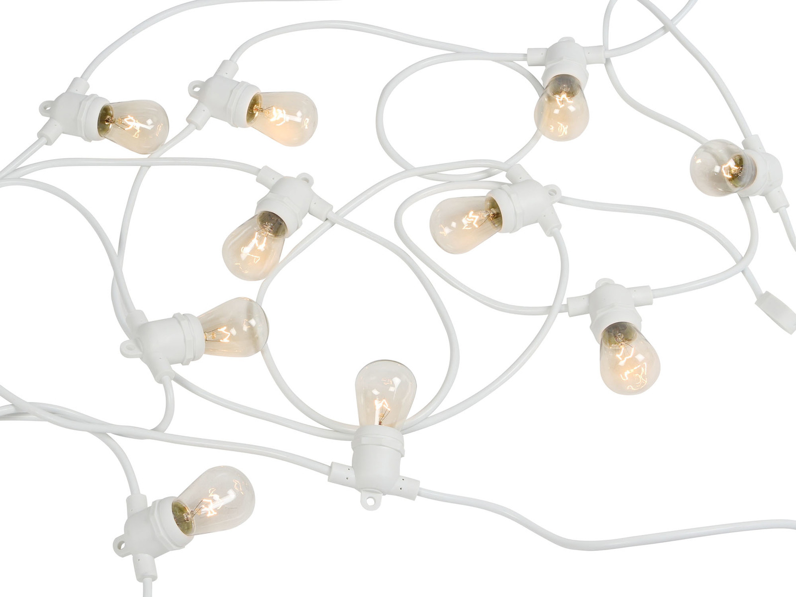 Outdoor Marquee Lights White 20 Meter 20 Sockets with Bulbs