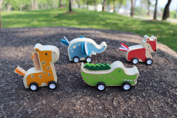 Wooden Pull Back Jungle Animal Randomly Pick| Afterpay | ZipPay | ZipMoney