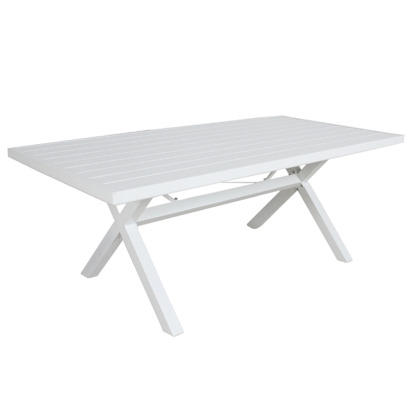 200Cm Outdoor Trestle Dining Table Aluminium Frame White| Afterpay ...