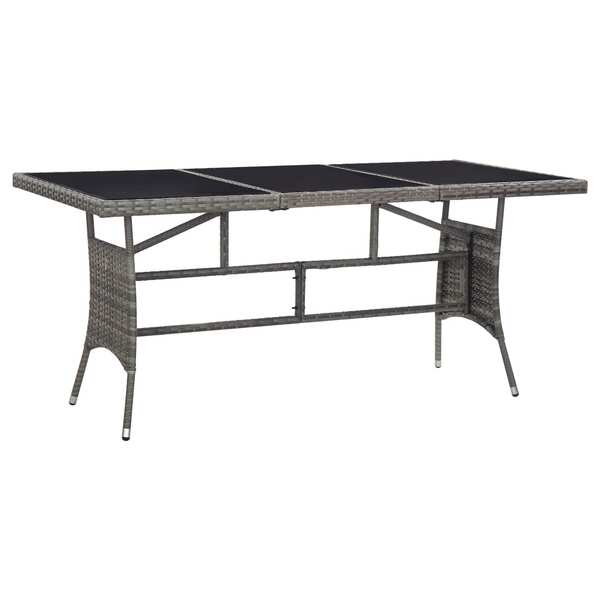 Durable Grey Poly Rattan Garden Table: Elevate Your Outdoor Dining ...