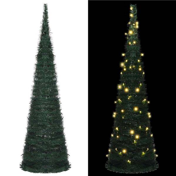 Pop-up String Artificial Christmas Tree with LED Green 150 cm| Afterpay ...