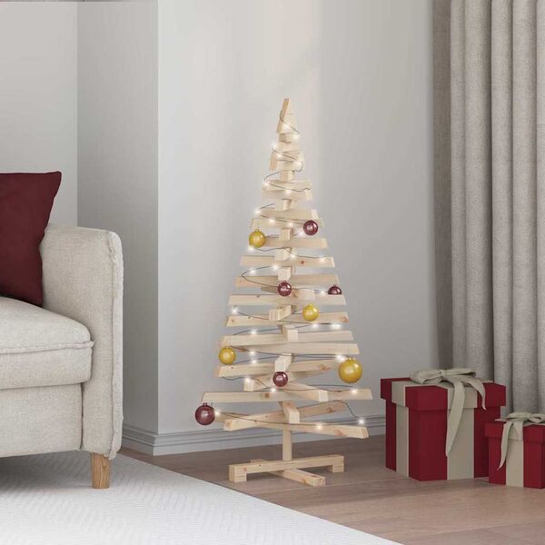 Stylish Christmas Trees with Stand Natural 120cm Solid pine wood ...