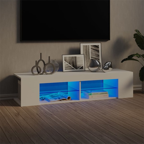 Entertainment Unit with LED Lights White | Afterpay | Zippay | zipMoney